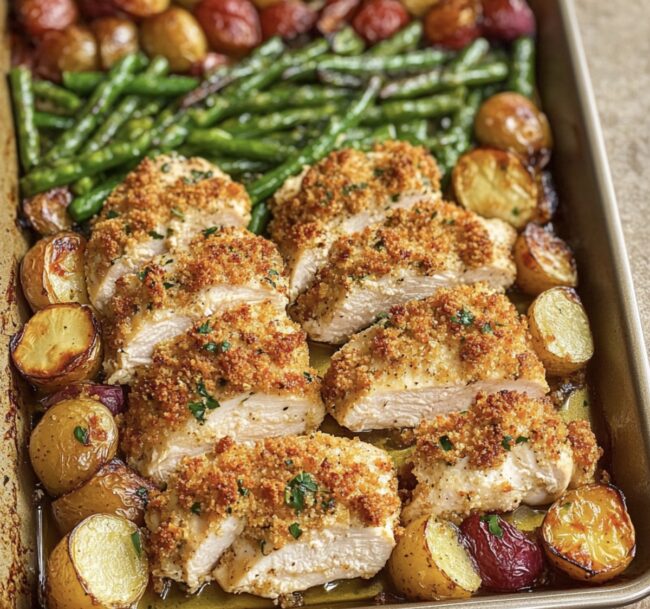 Swift Parmesan Crusted Chicken Sheet Pan Dinner Recipe for Families ...