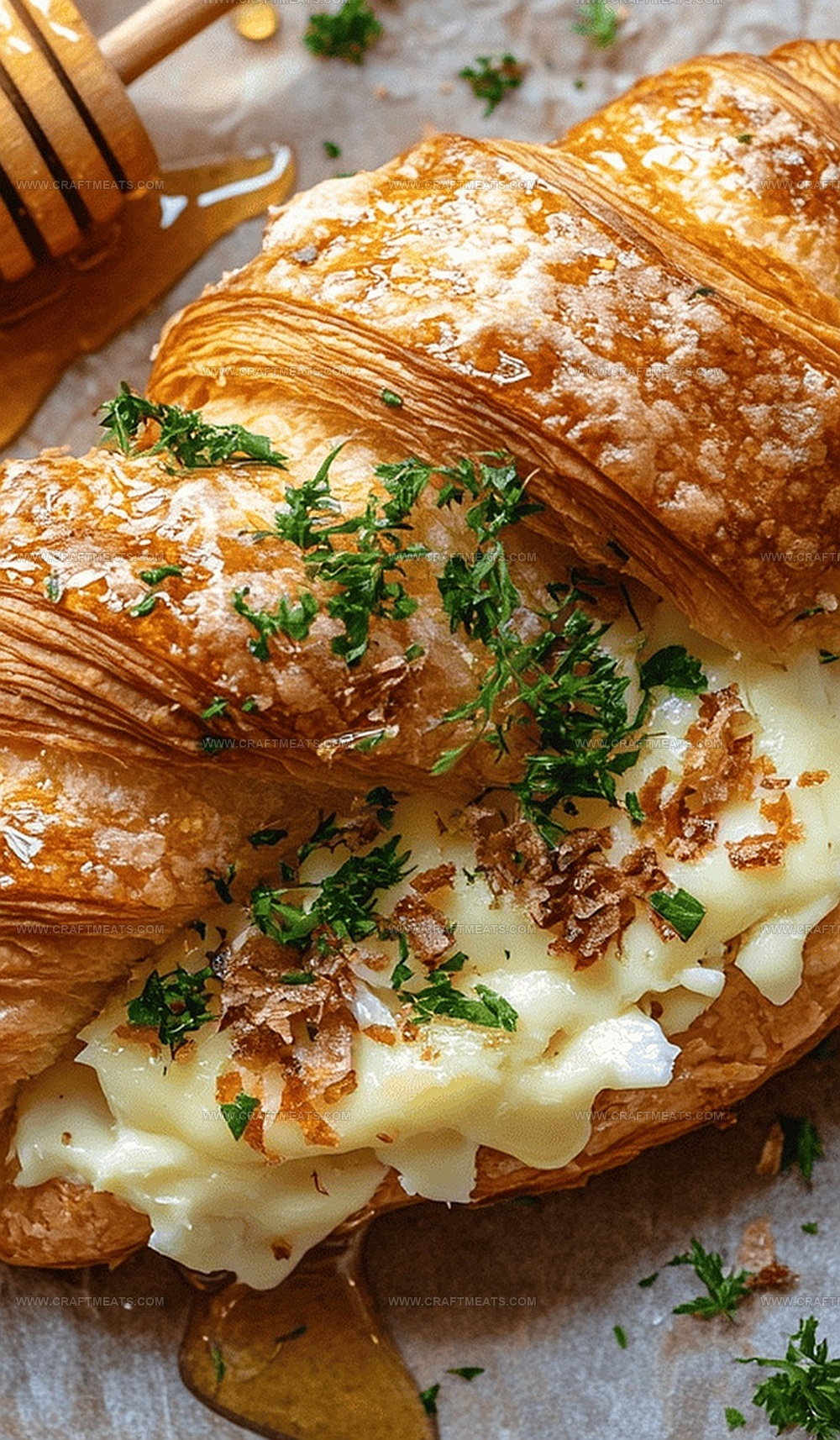 Buttery Garlic Baked Croissants with Turkey and Havarti Recipe - Craft ...